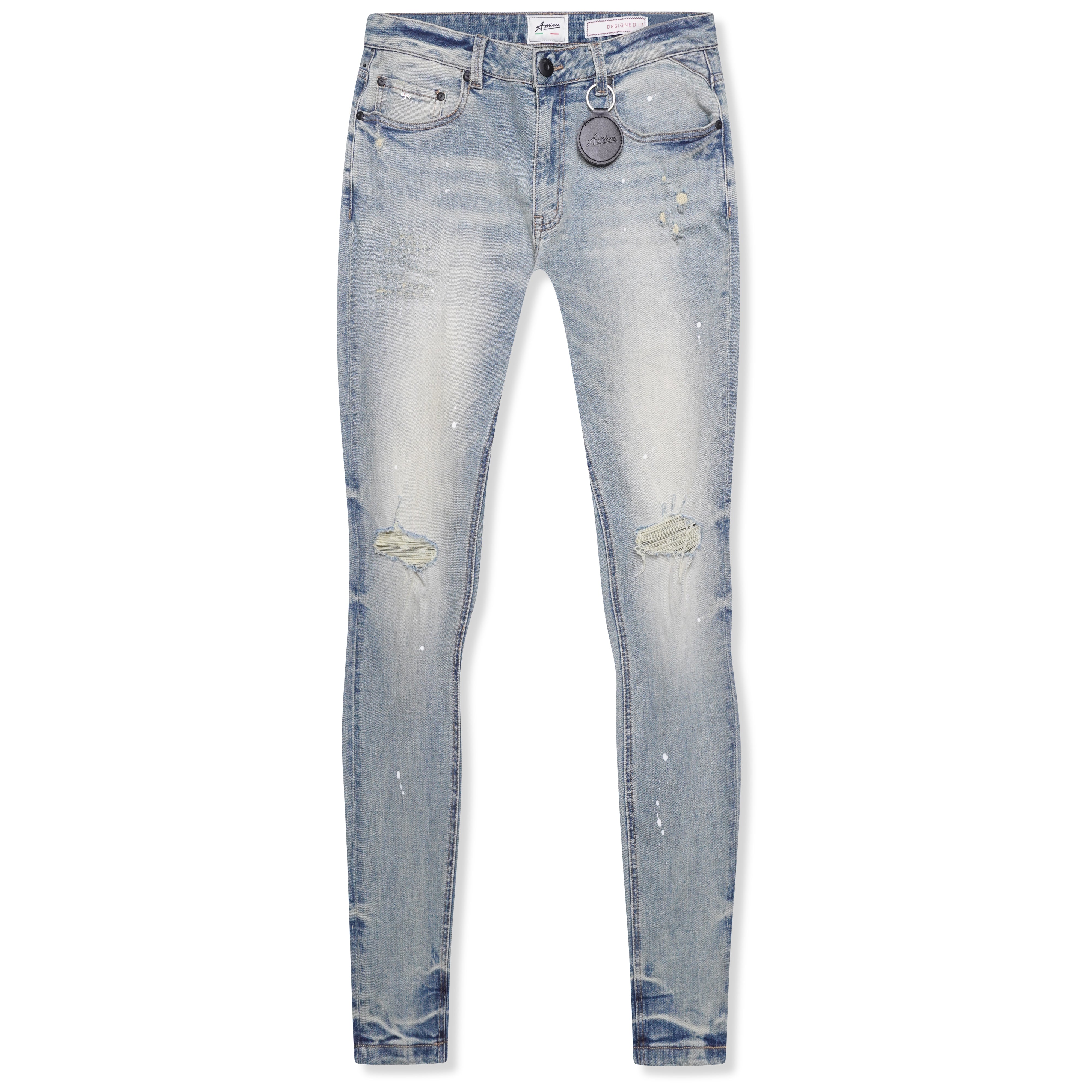 Amicci Caruso Tinted Blue Denim - Mens Premium Blue Slim Fit Jean